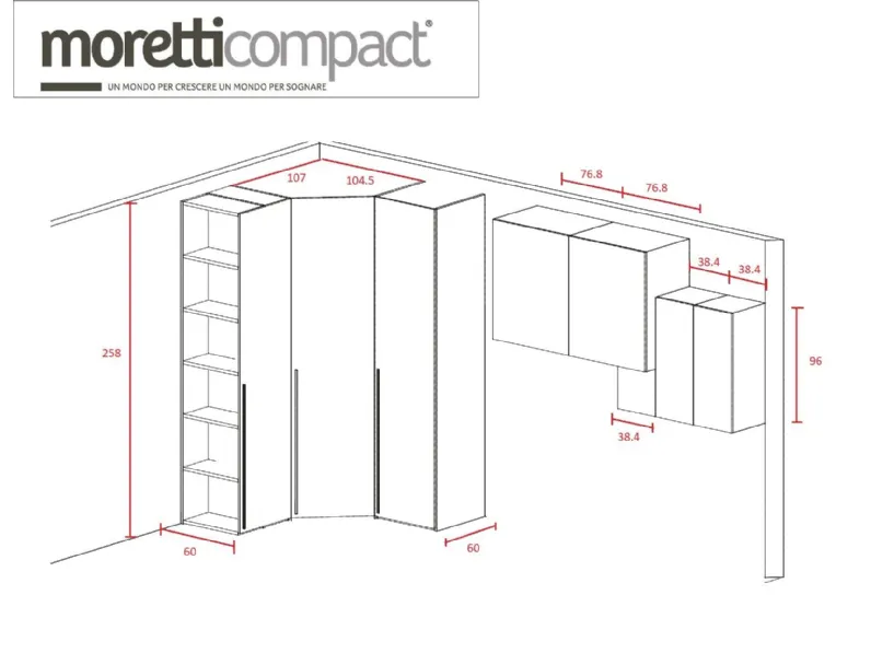 Armadio con ante battenti moderno Young collection Moretti compact a ...