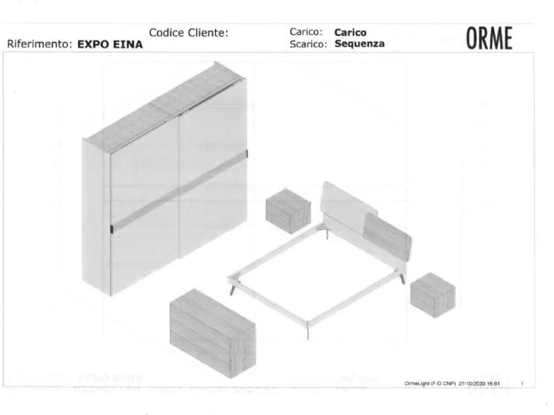 Camera da letto Camera orme Orme in laccato opaco a prezzo scontato
