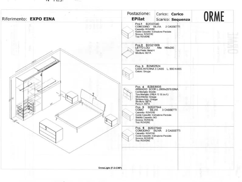 Camera da letto Camera orme Orme in laccato opaco a prezzo scontato