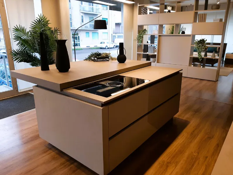 Cucina Febal moderna ad isola altri colori in laminato materico Ego ...