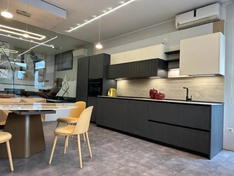 Cucina lineare design rovere moro Binova Bluna a soli 17200€