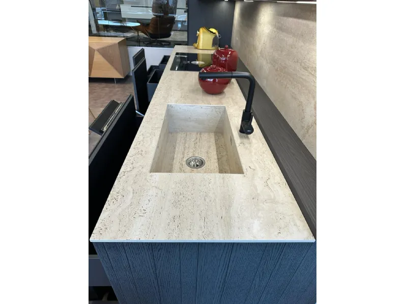 Cucina lineare design rovere moro Binova Bluna a soli 17200€