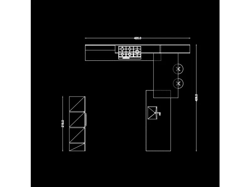 Cucina bianca moderna con penisola Z6 Arredo3 a soli 14656€