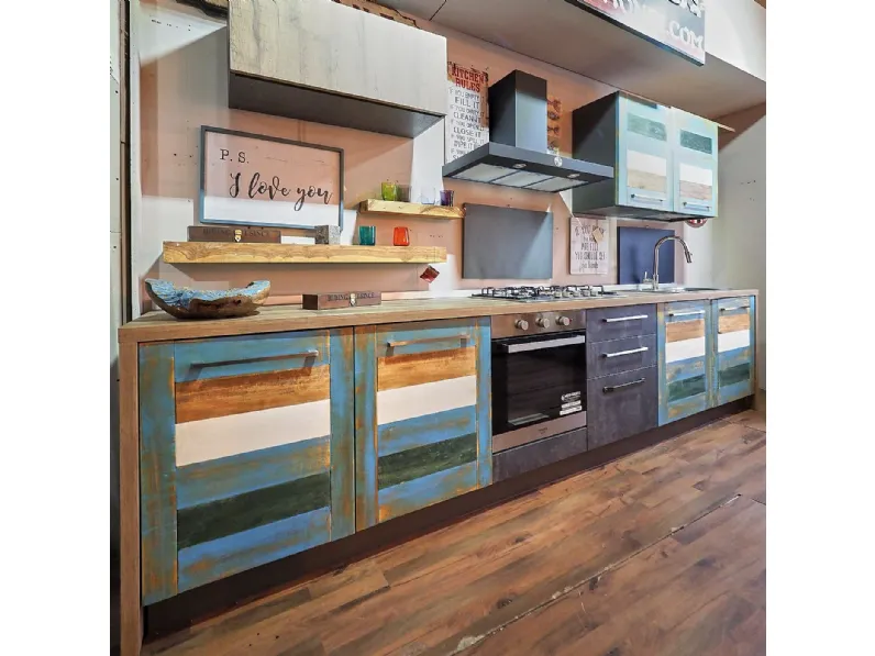 Cucina Cucina eco moderna vintage multicolor lineare Collezione ...