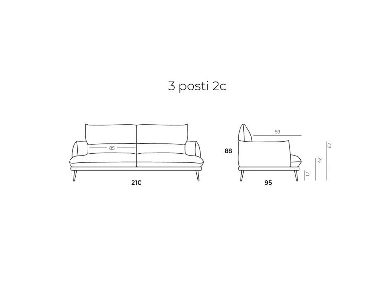 Divano Funny-1 Egoitaliano in Microfibra a 1269€