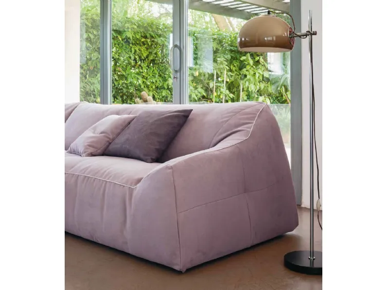 Divano mod. Venezia Md Work con penisola, piuma e cinghie elastiche a ...