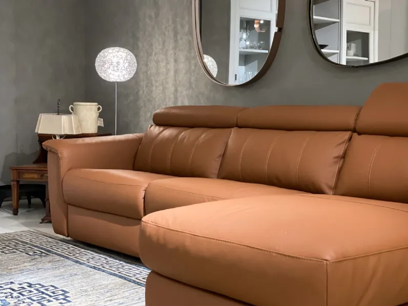 Divano con penisola Washington Nicoletti home in Pelle a 3863€