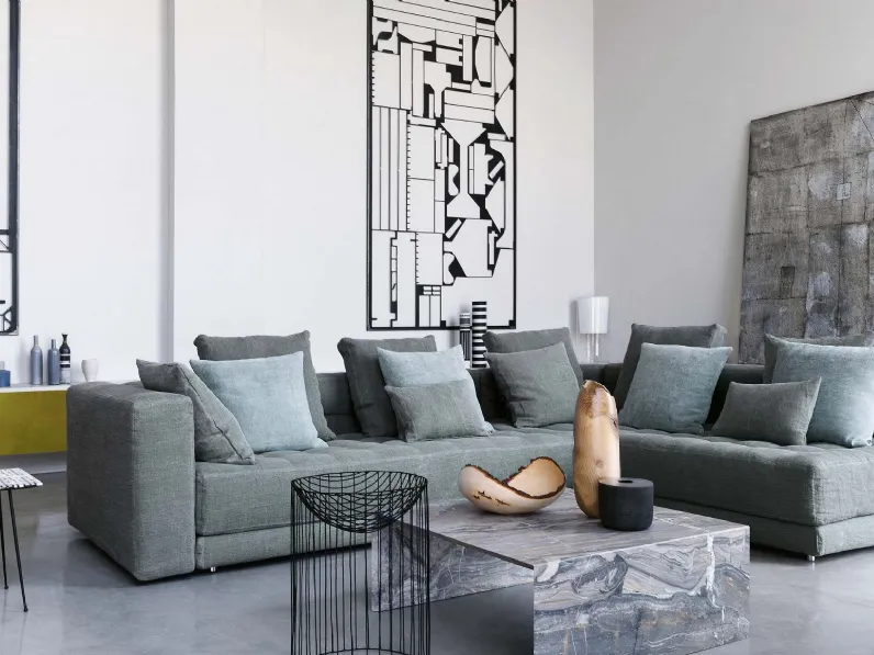 Divano lineare in Tessuto sfoderabile Doze di Flou