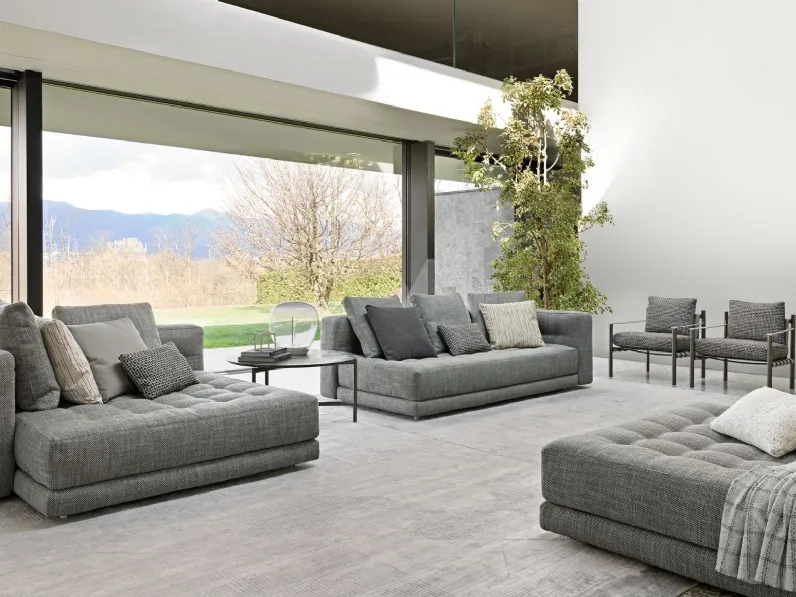 Divano lineare in Tessuto sfoderabile Doze di Flou