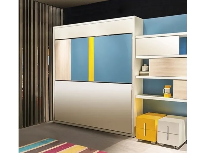 Letto singolo a scomparsa in legno KALI DUO 2200 di Clei