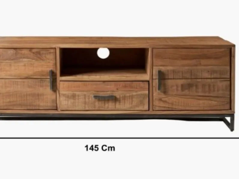 Mobile porta tv Mobile porta tv assemblato etnico in acacia naturale e ...