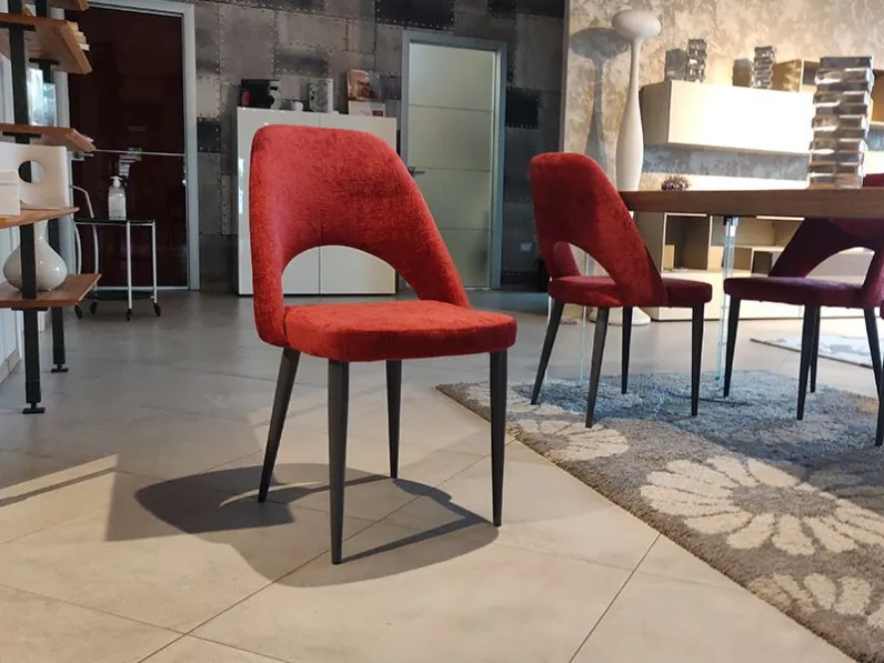 Sedia in tessuto con schienale medio Lilla scontata