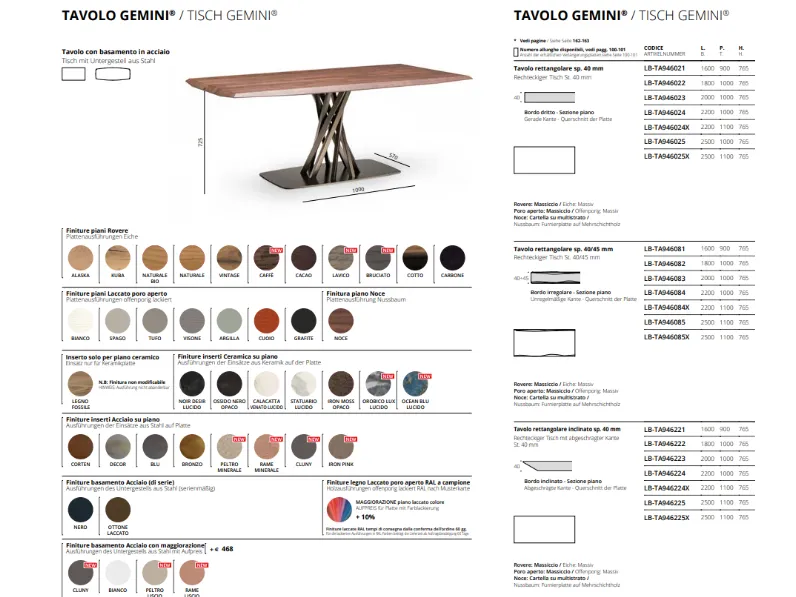 Tavolo Gemini Alta corte in legno Fisso scontato 35%