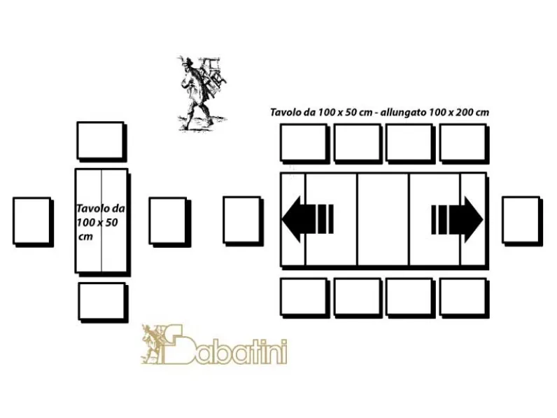 Tavolo modello Elena di Sabatini