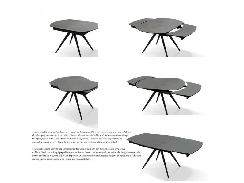 Tavolo Grafite Mobilificio bellutti in vetro Allungabile scontato 52%