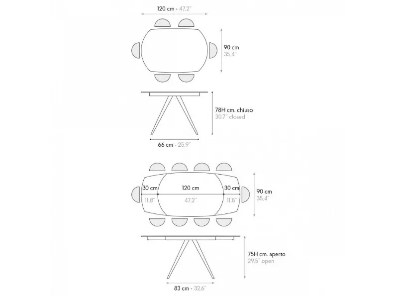 Tavolo Grafite Mobilificio bellutti in vetro Allungabile scontato 52%