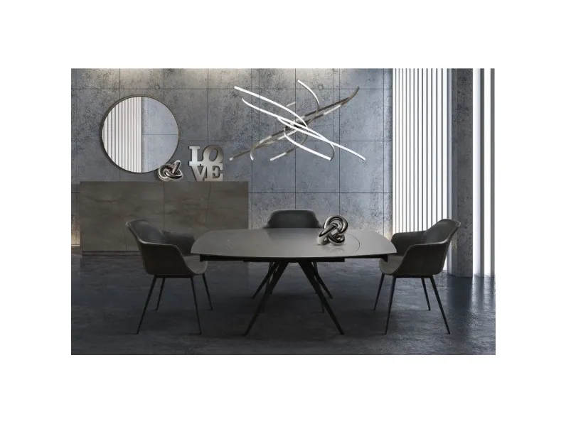 Tavolo Grafite Mobilificio bellutti in vetro Allungabile scontato 52%