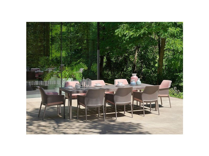 Set tavolo rio alu 210/ 280 + 8 sedie nat multicolore Nardi outdoor ...