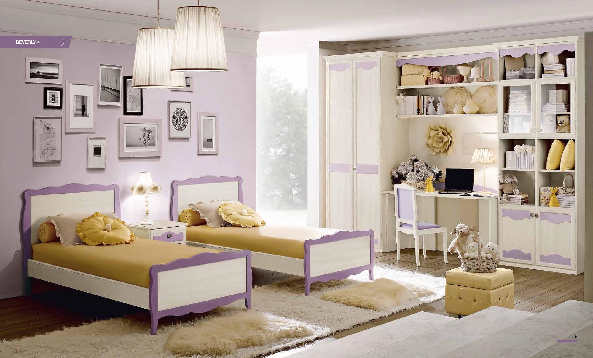 Cameretta con due letti e armadio in legno decape' scontata - Camerette ...