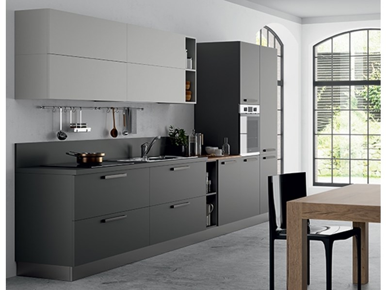 Cucina grigio moderna lineare Pd15 * Artigianale in offerta