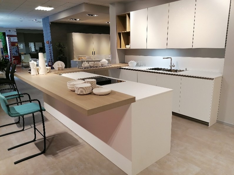 Cucina rovere chiaro moderna con penisola Copat a.654 21 tc73 Prezioso