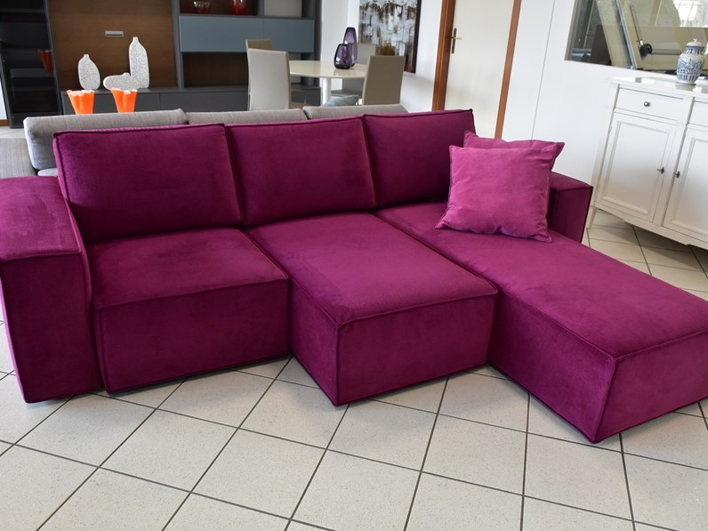 Divano con seduta allungabile DROP di Samoa, con penisola reversibile ...