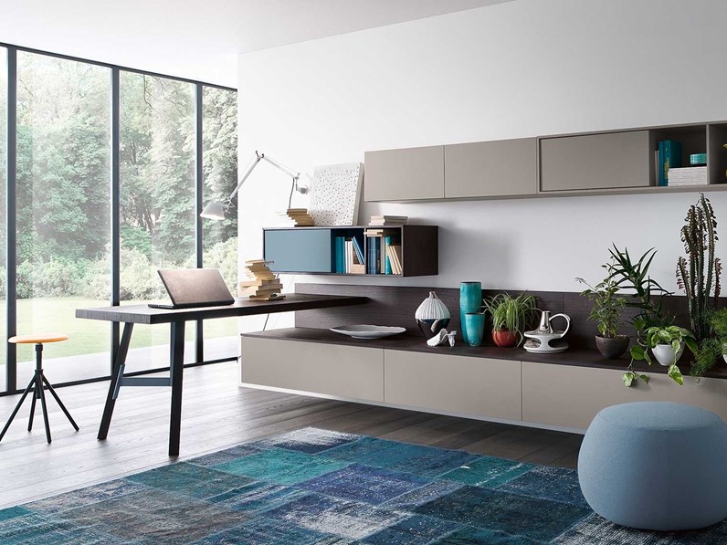 Parete attrezzata in stile moderno Parete atrezzata con scrittoio home ...