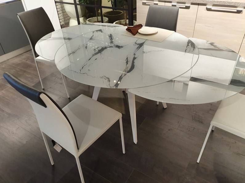 Tavolo Argo Eurosedia in vetro Rotondo allungabile